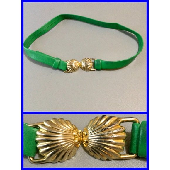 Vintage | Accessories | Vtg 7s Gold Shells Buckle Belts | Poshmark